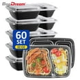 BagDream 60 Pack 32OZ To-Go Disposable Meal Prep Containers, 2 ...