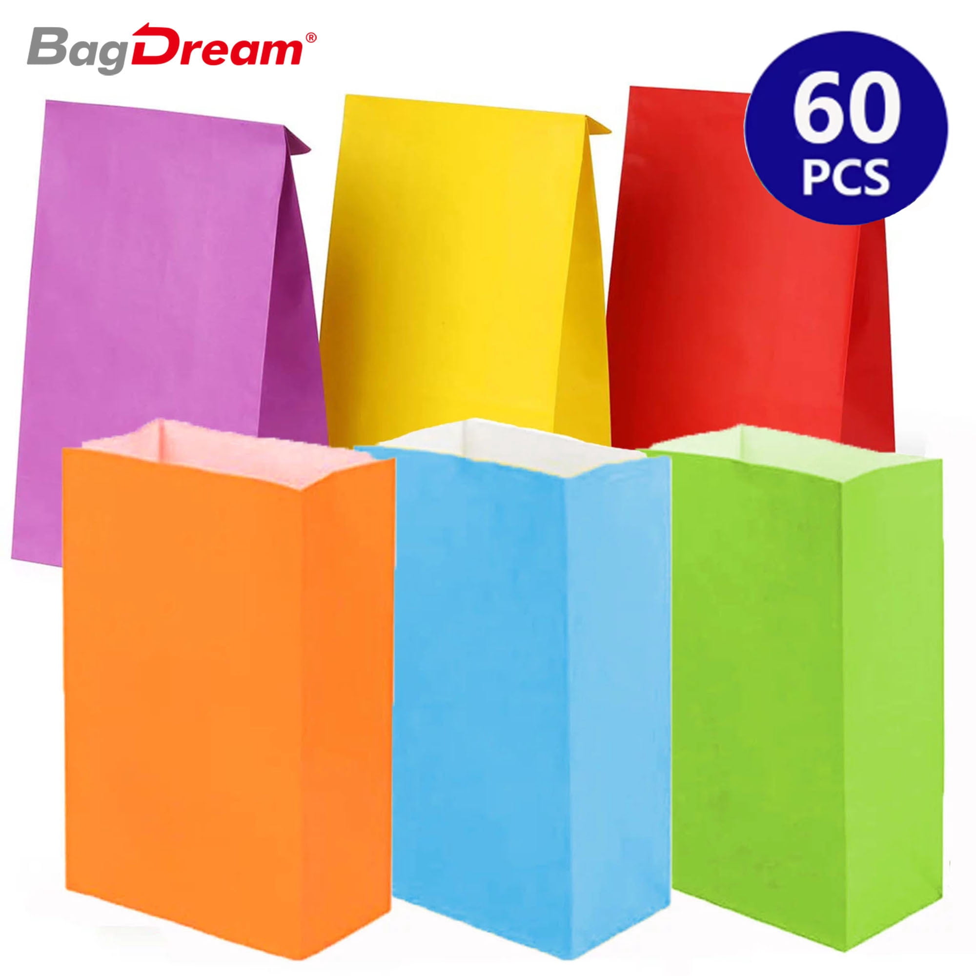 BagDream Paper Party Favor Bags, 6 Assorted Colors, 5x2.95x9.45 ...