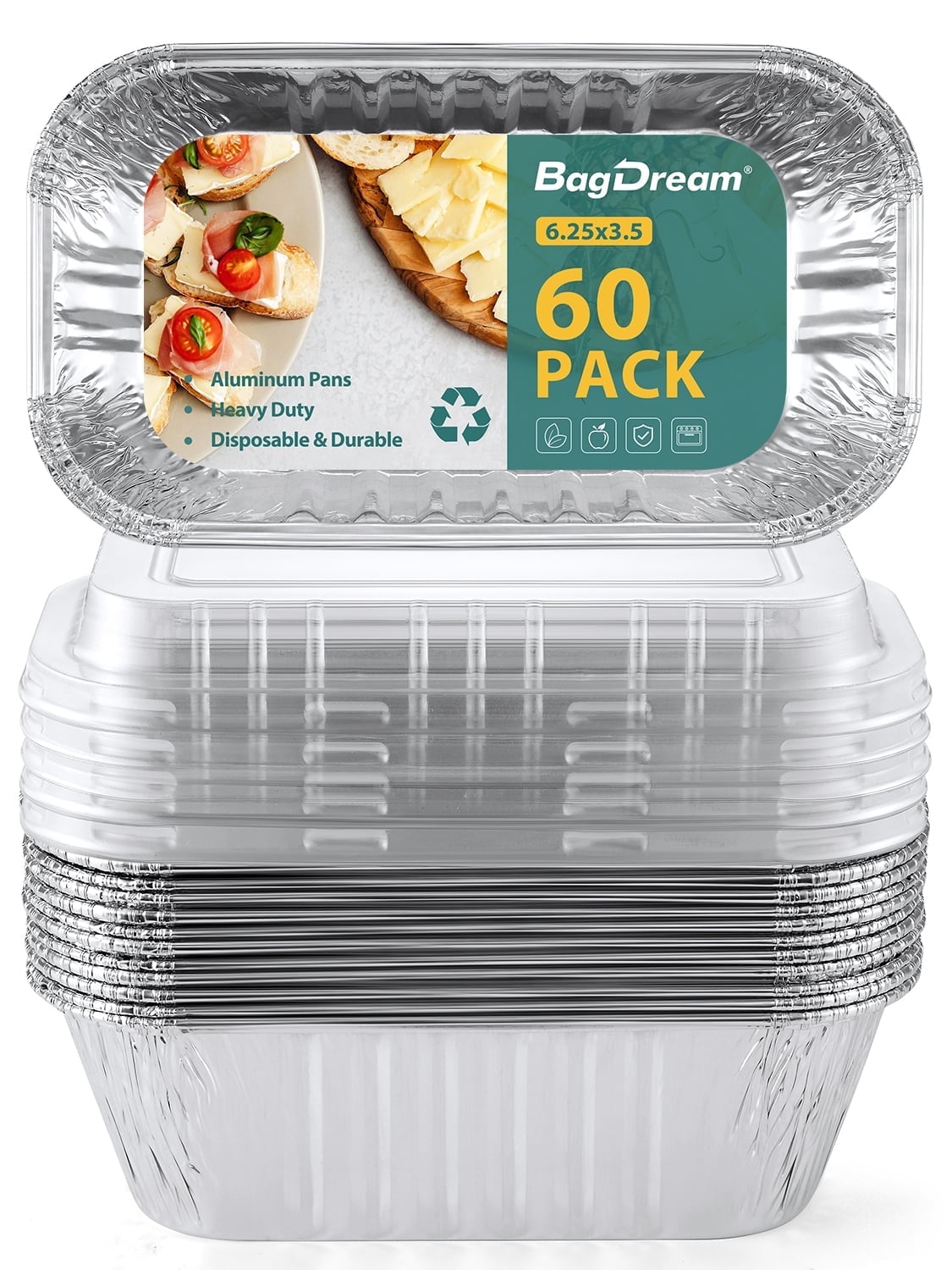BagDream Disposable Aluminum Pans with Lids Small Aluminum Foil Pans ...