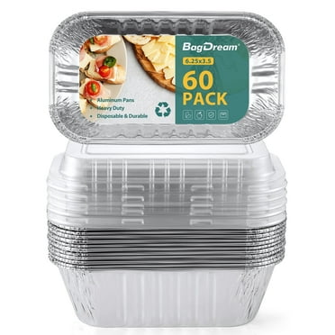 Onekawa 50 Pack Aluminum Pans, Disposable Rectangular Aluminum Foil ...