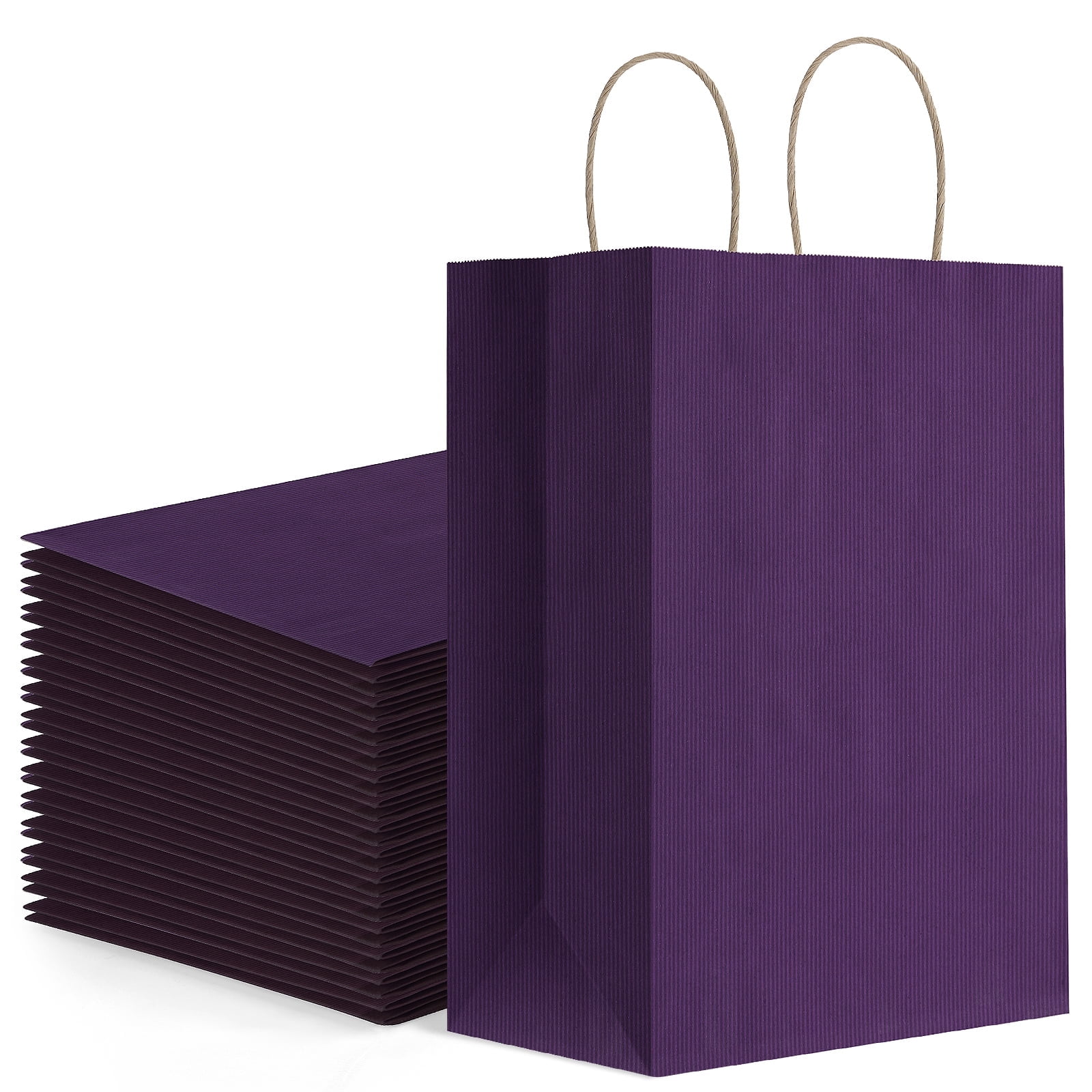 BagDream 25Pcs Purple Gift Bags with Handles Medium Size Kraft Paper ...