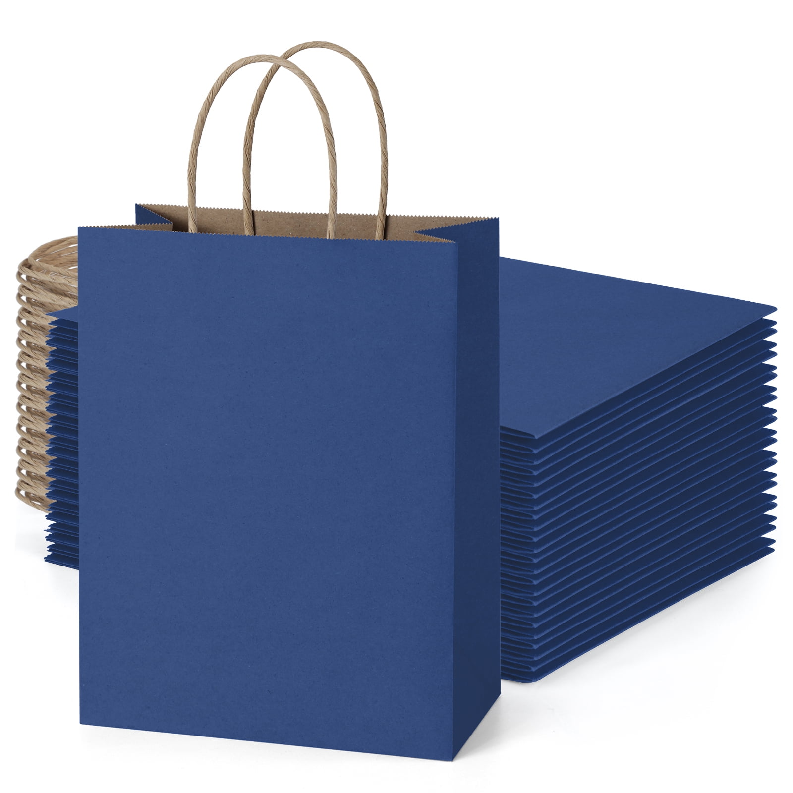BagDream Gift Bags 8x4.25x10.5 50Pcs Kraft Paper Bags with Handles Bulk ...