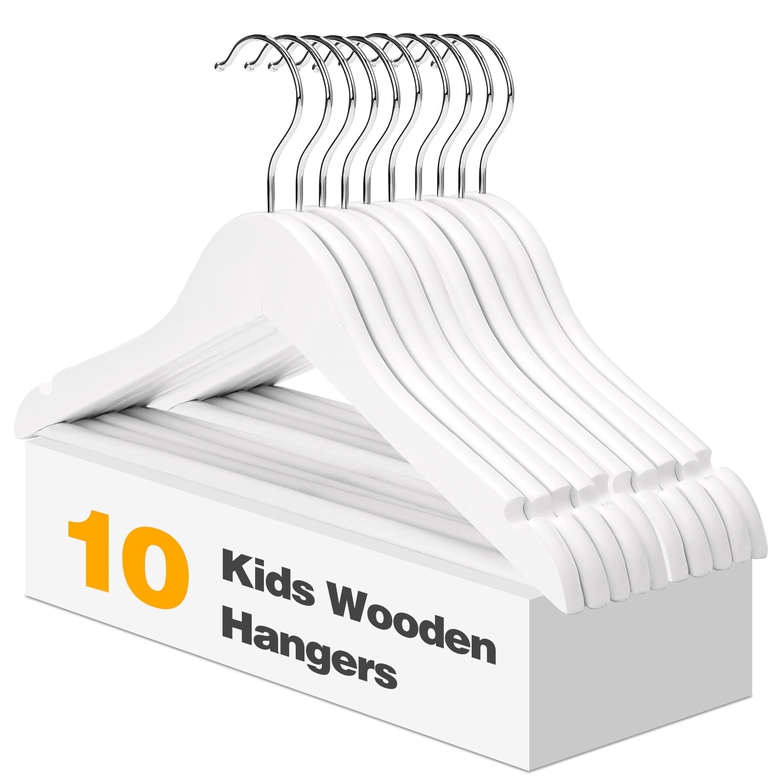 BagDream Wooden Baby Hangers for Closet, 10 Pack Kids Wooden Hangers ...