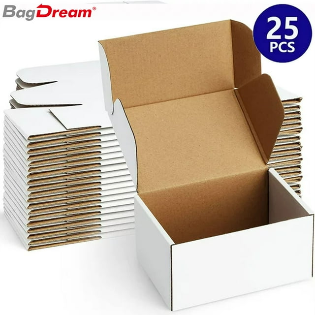 Bagdream 25 Pack Small Moving And Shipping Boxes 6x4x3 Inches White