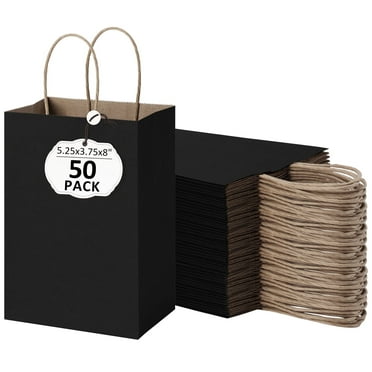BagDream 50Pcs White Paper Gift Bags, 5.25x3x8inch Small Paper Bags ...