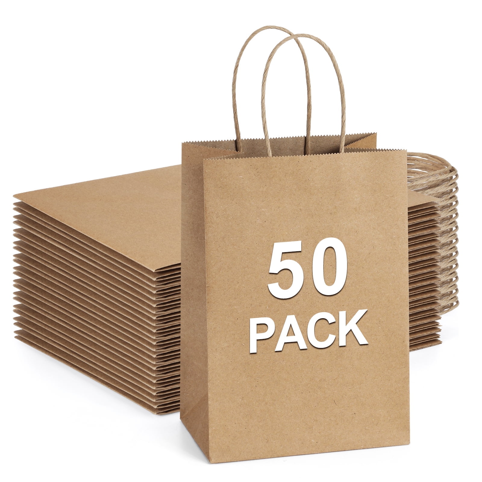 BagDream 5.25x3x8 Inches Kraft Paper Bags 50Pcs Brown Small Paper Gift ...