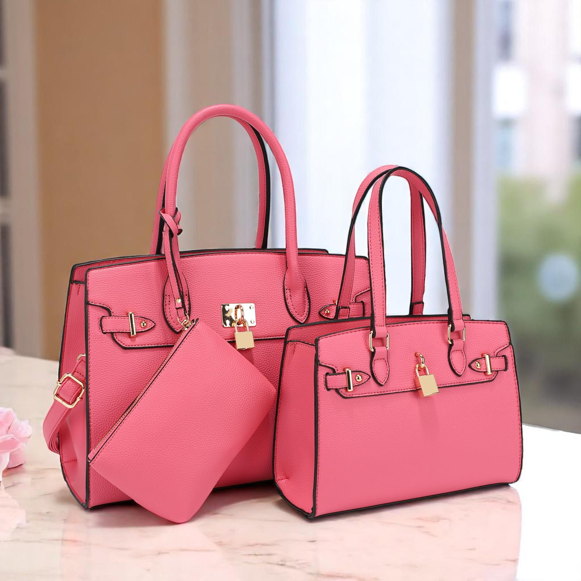 BagParty 3-Piece Vegan Leather Handbag Set, Fashion Tote Bag with ...