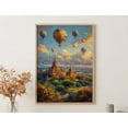 Bagan Hot Air Balloon Ancient Temple Spring Textured Impasto, Unframed ...