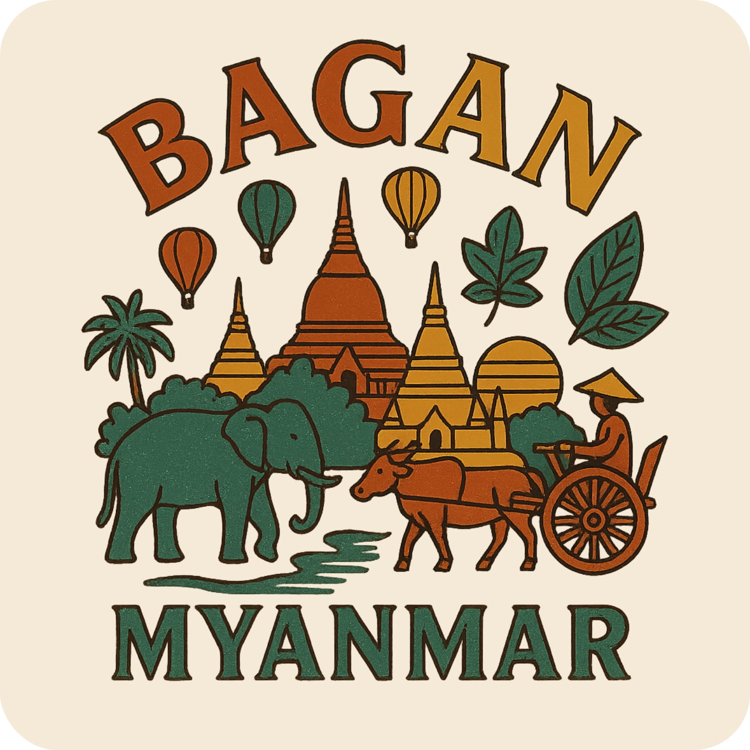 Bagan Myanmar Keepsakes Souvenir Vinyl Sticker – Destination Travel ...