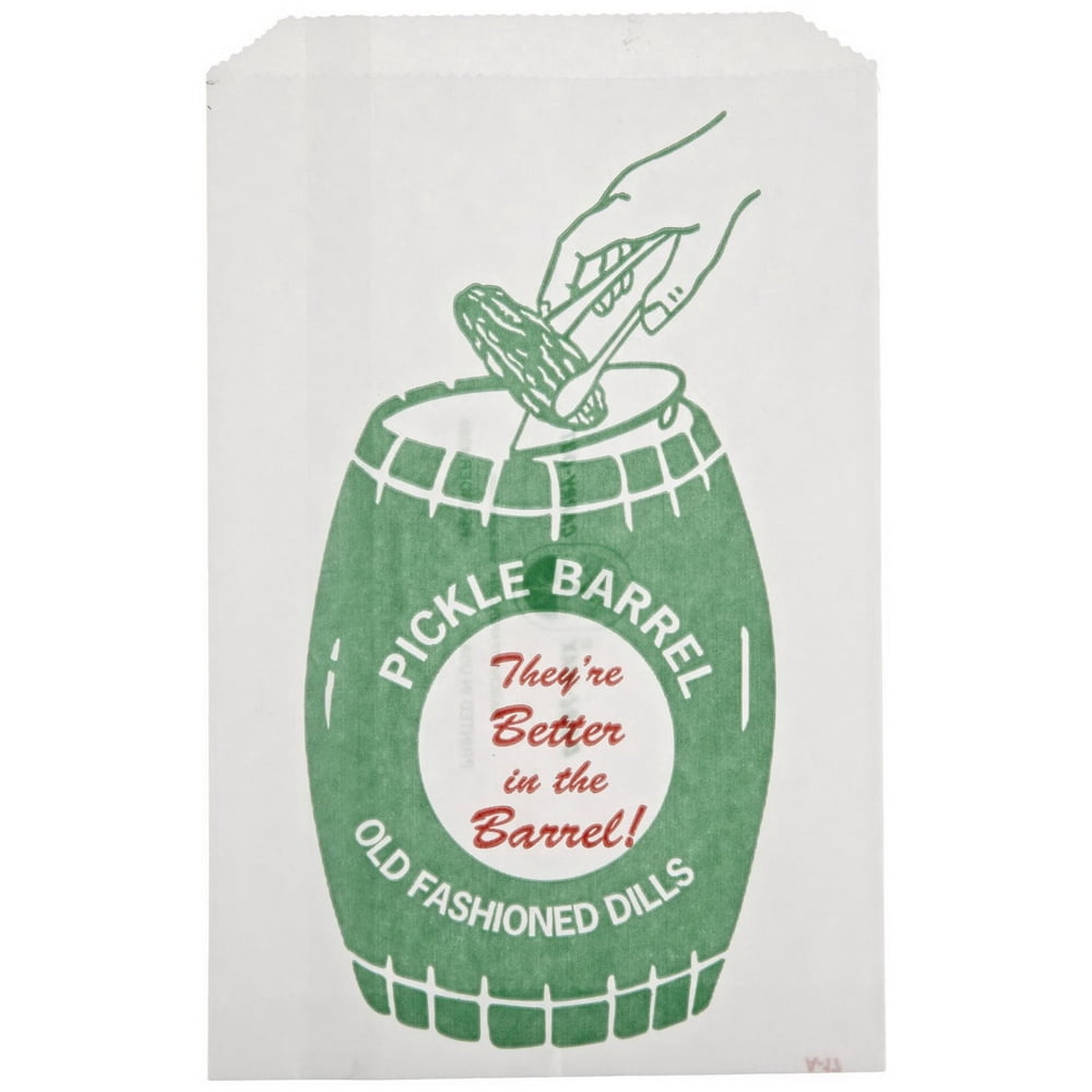 Bagcraft Papercon Dubl-Wax Coated Paper Pickle Barrel Bag White/Green ...