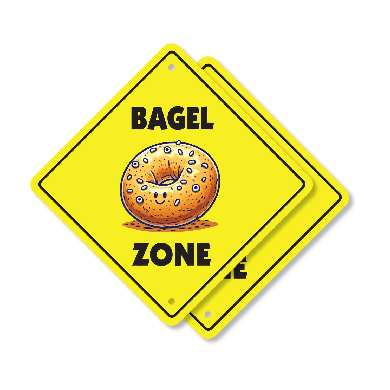 Bagel (2 Pack) Plastic Crossing Sign - 12 Inch X 12 Inch Xing Sign Gift ...