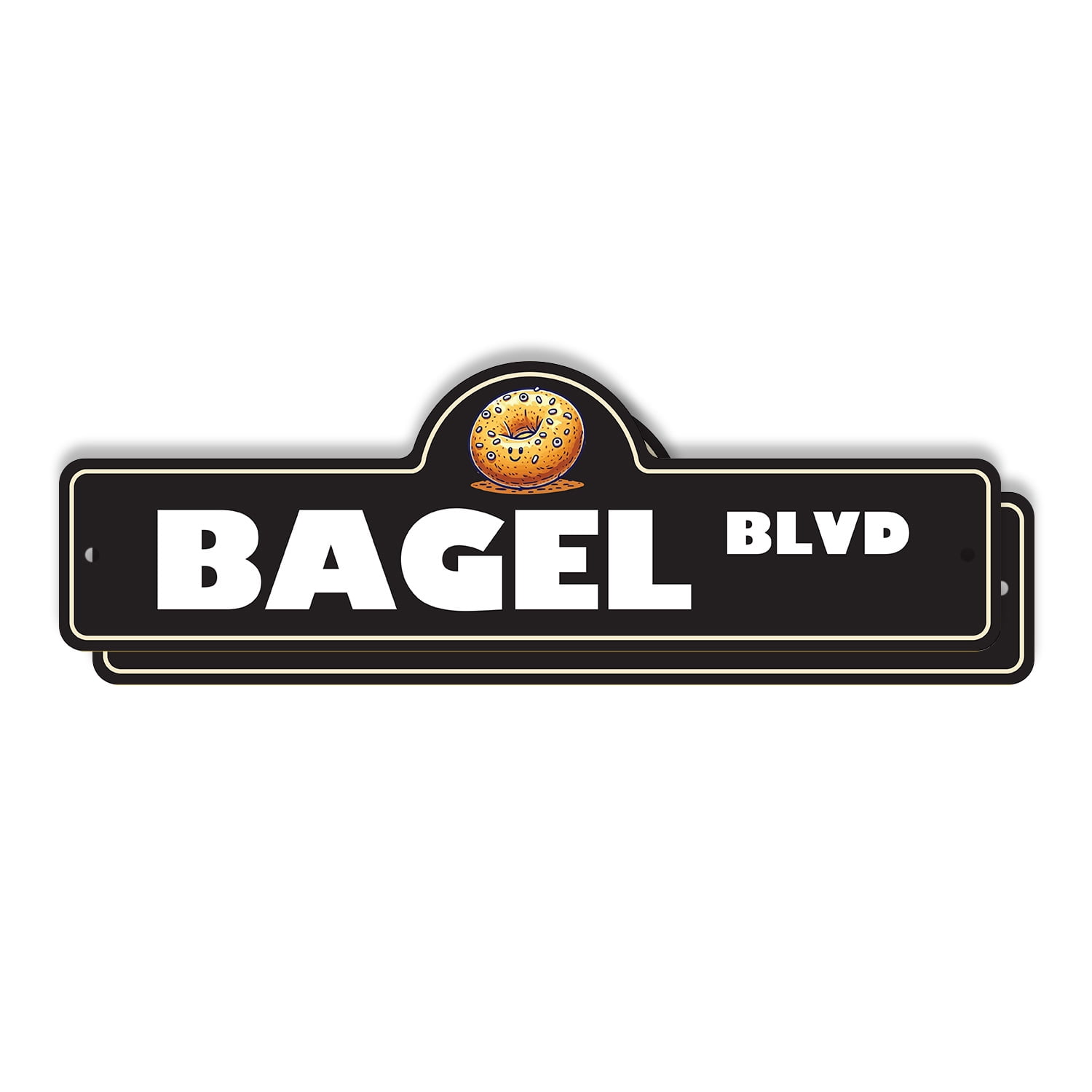 Bagel (2 Pack) Plastic Street Sign - 6 Inch X 18 Inch Gift Breakfast ...