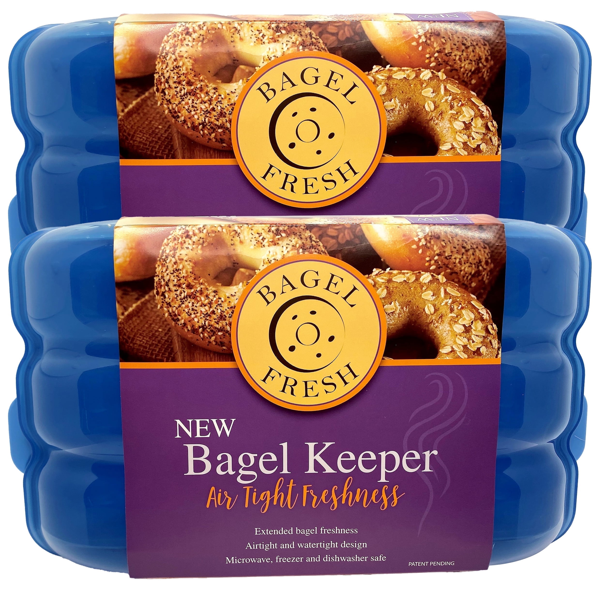 Bagel Fresh 2-Pack Bagel Storage Containers with Lids, Airtight ...