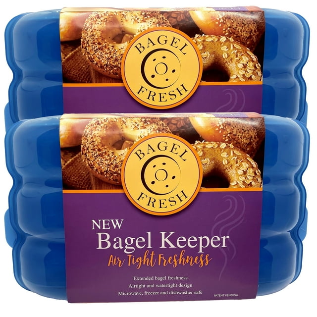 Bagel Fresh 2-Pack Bagel Storage Containers with Lids, Airtight ...