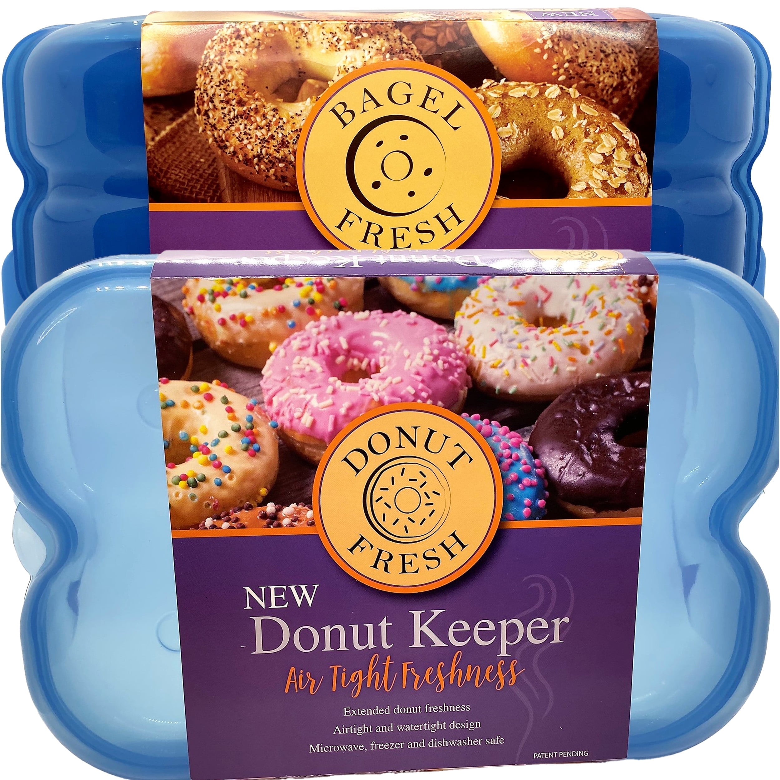 Bagel Fresh and Donut Fresh Storage Containers with Lids, Airtight ...