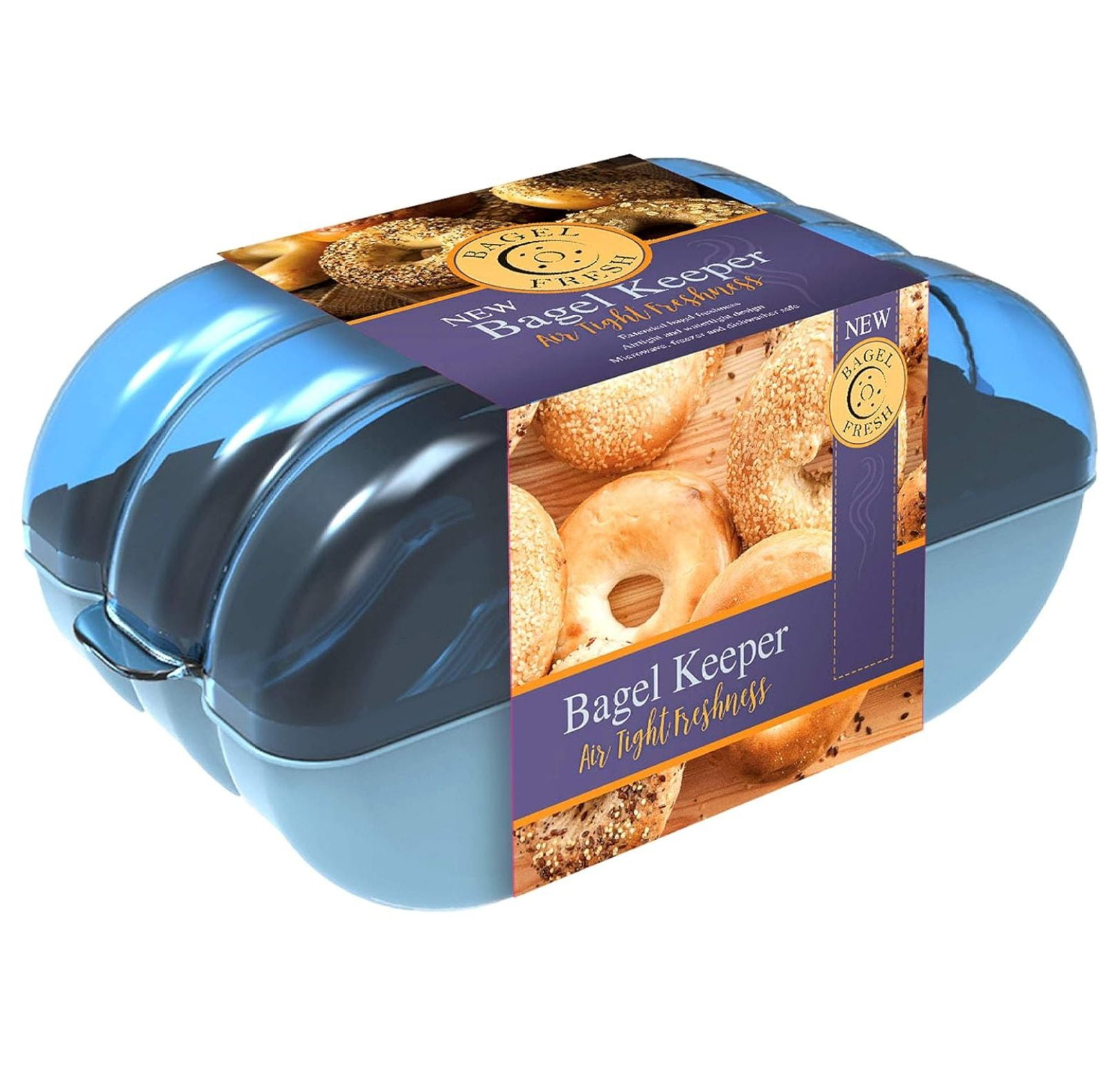 Bagel Holder Container Bread Storage Keeper Saver, Airtight and ...
