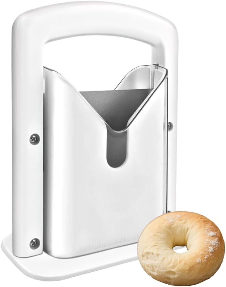 Bagel Slicer & Cutter for Large Bagels - Stainless Steel Universal ...