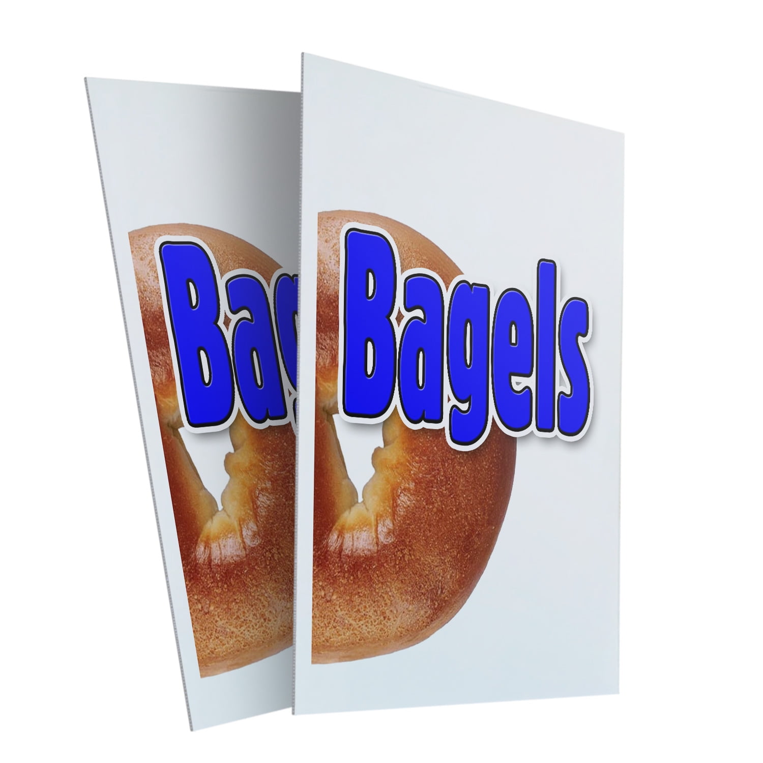 Bagels 1 (2-PACK) 24" x 36" Plastic Signs | Sign Insert 4mm Corrugated ...