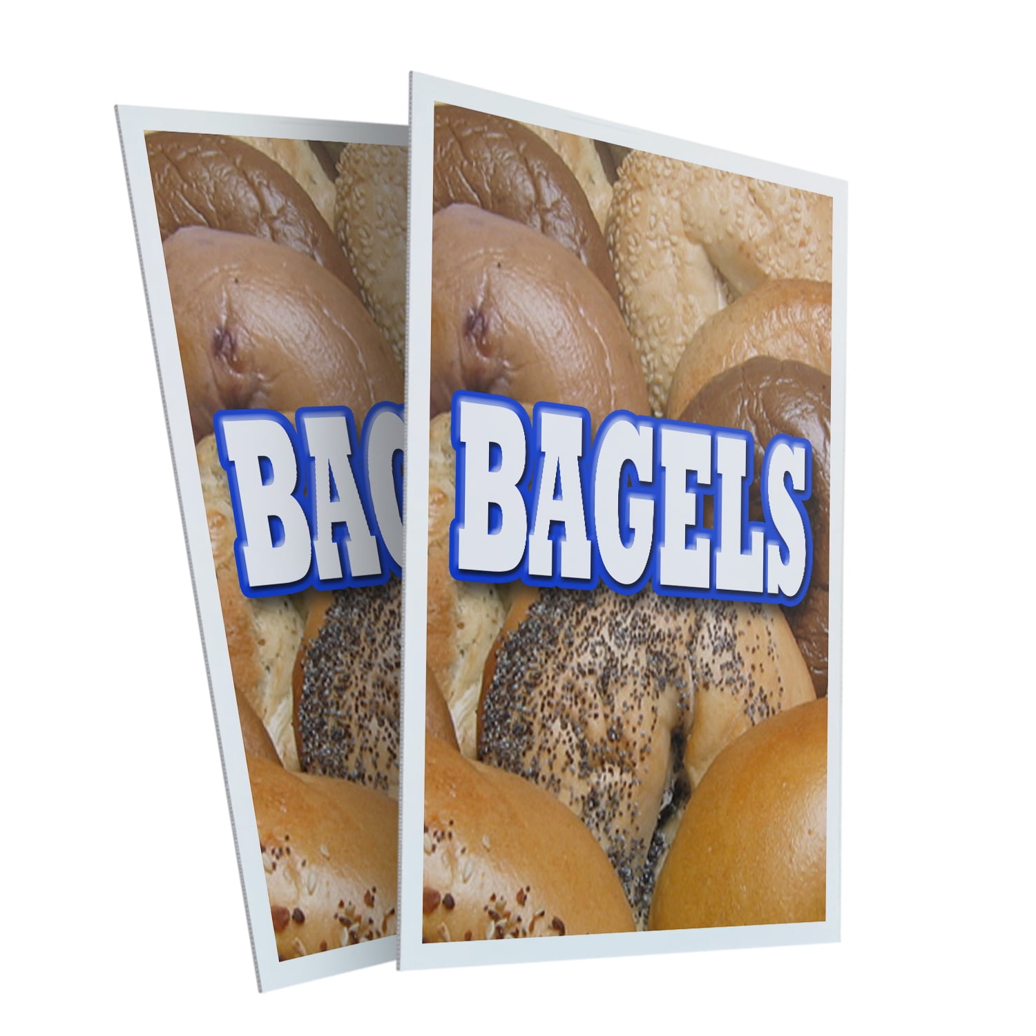 Bagels (2-PACK) 24" x 36" Plastic Signs | Sign Insert 4mm Corrugated ...
