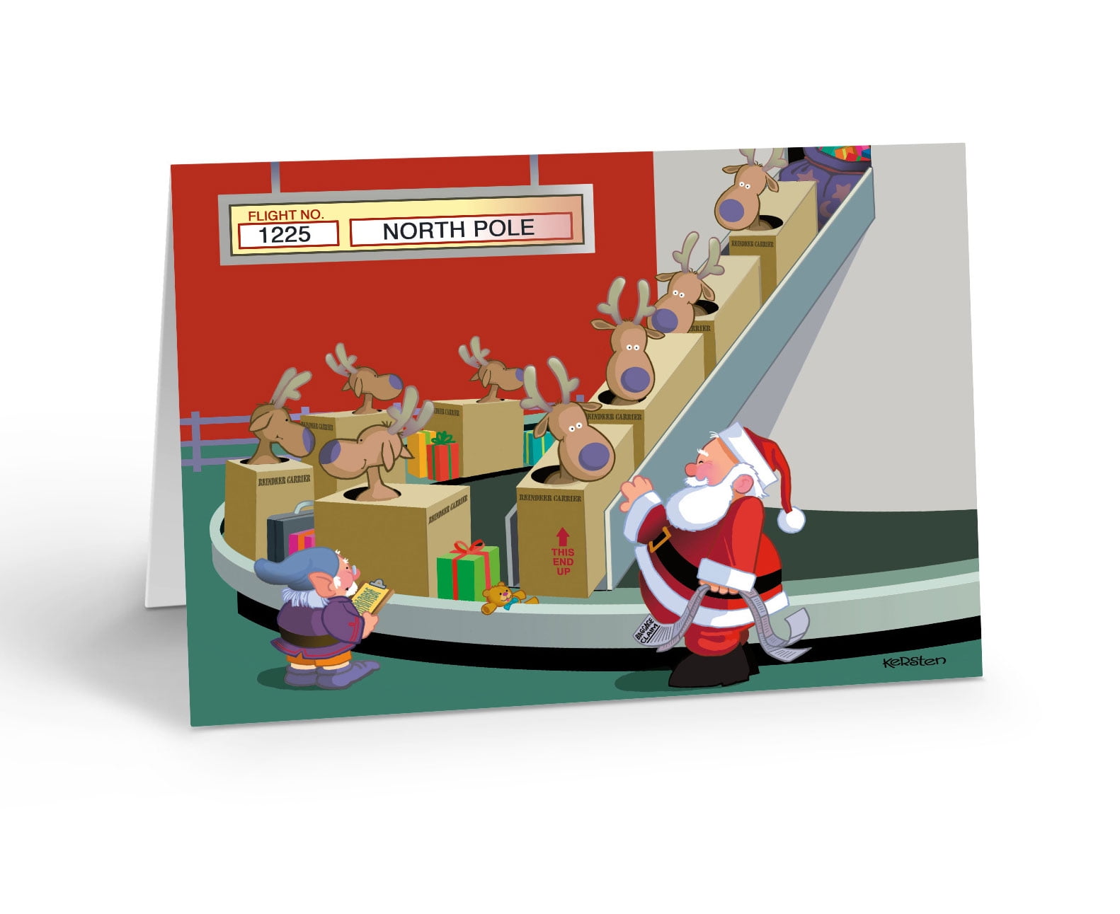 Baggage Claim Airport Christmas Card - 5" x 7" Christmas Card - 18 ...