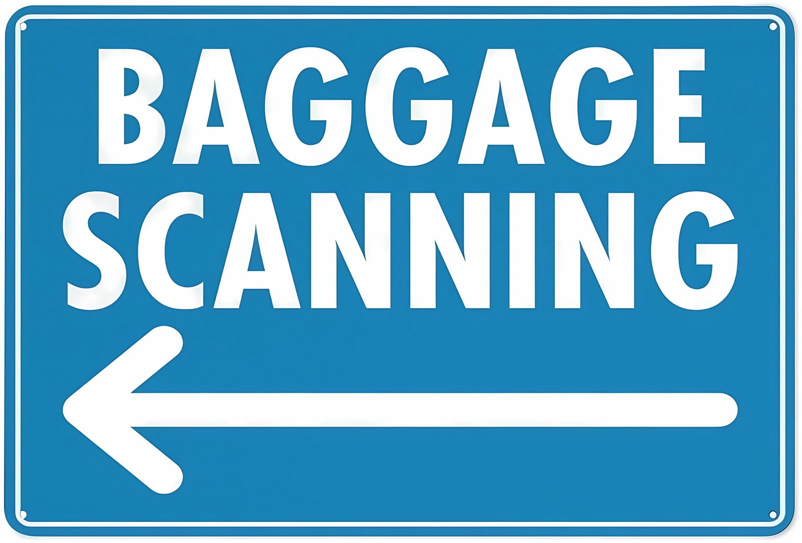 Baggage Scanning Left Arrow Warning Sticker 12 x 8 Inches - Security ...