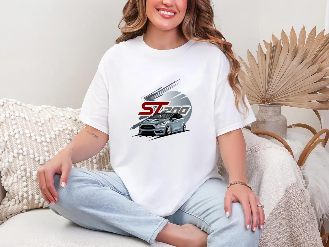 Bagged Ford ST T-Shirt with Lowered Car Graphic for Auto Fans, for men ...