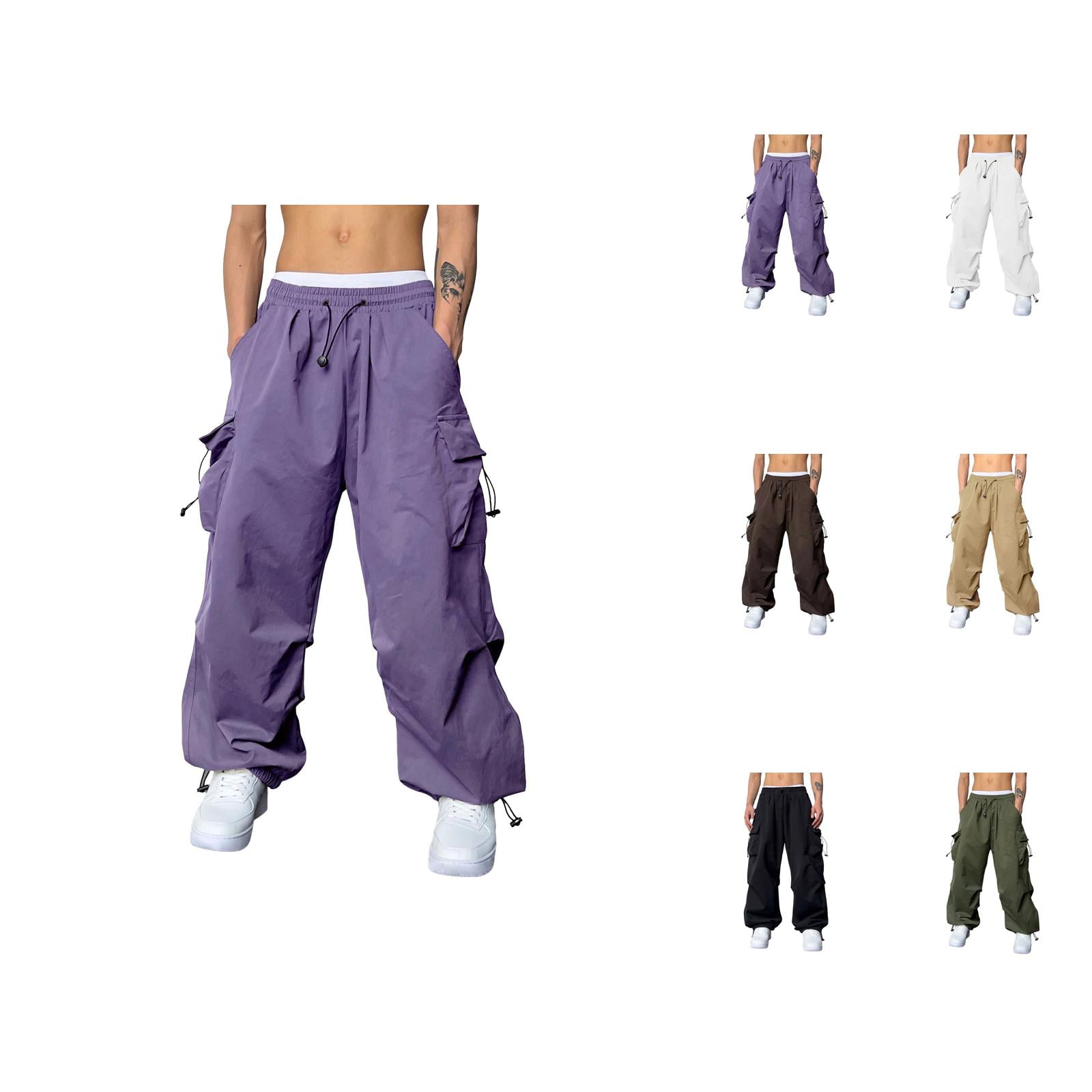 Baggy Cargo Pants Men 2026 Trendy Drawstring Elastic Waist Loose Fit ...