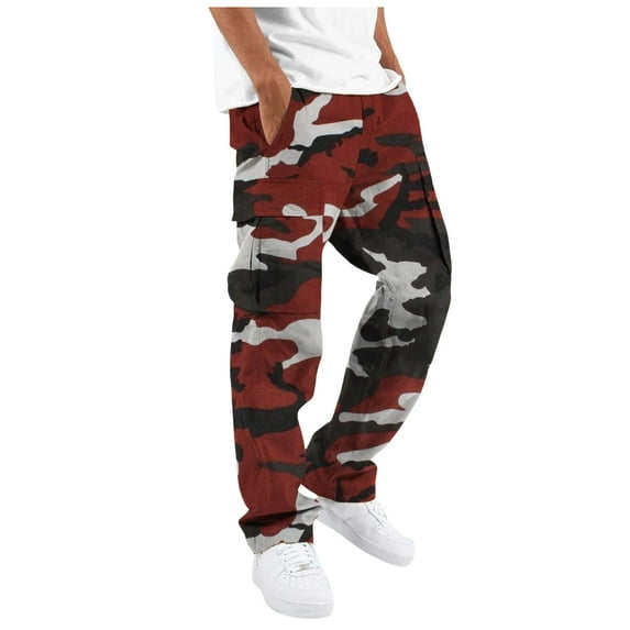 Baggy Cargo Pants Men Camouflage Wide Leg Casual Pants Streetwear Loose ...