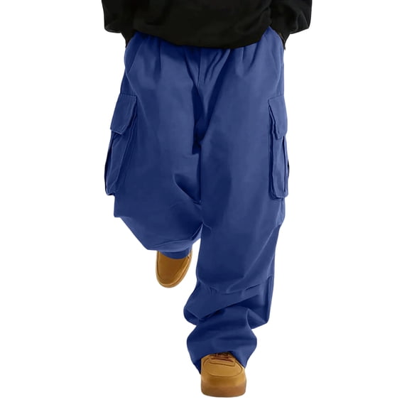 Baggy Cargo Pants For Men Drawstring Elastic Waist Multi Flap Pocket ...