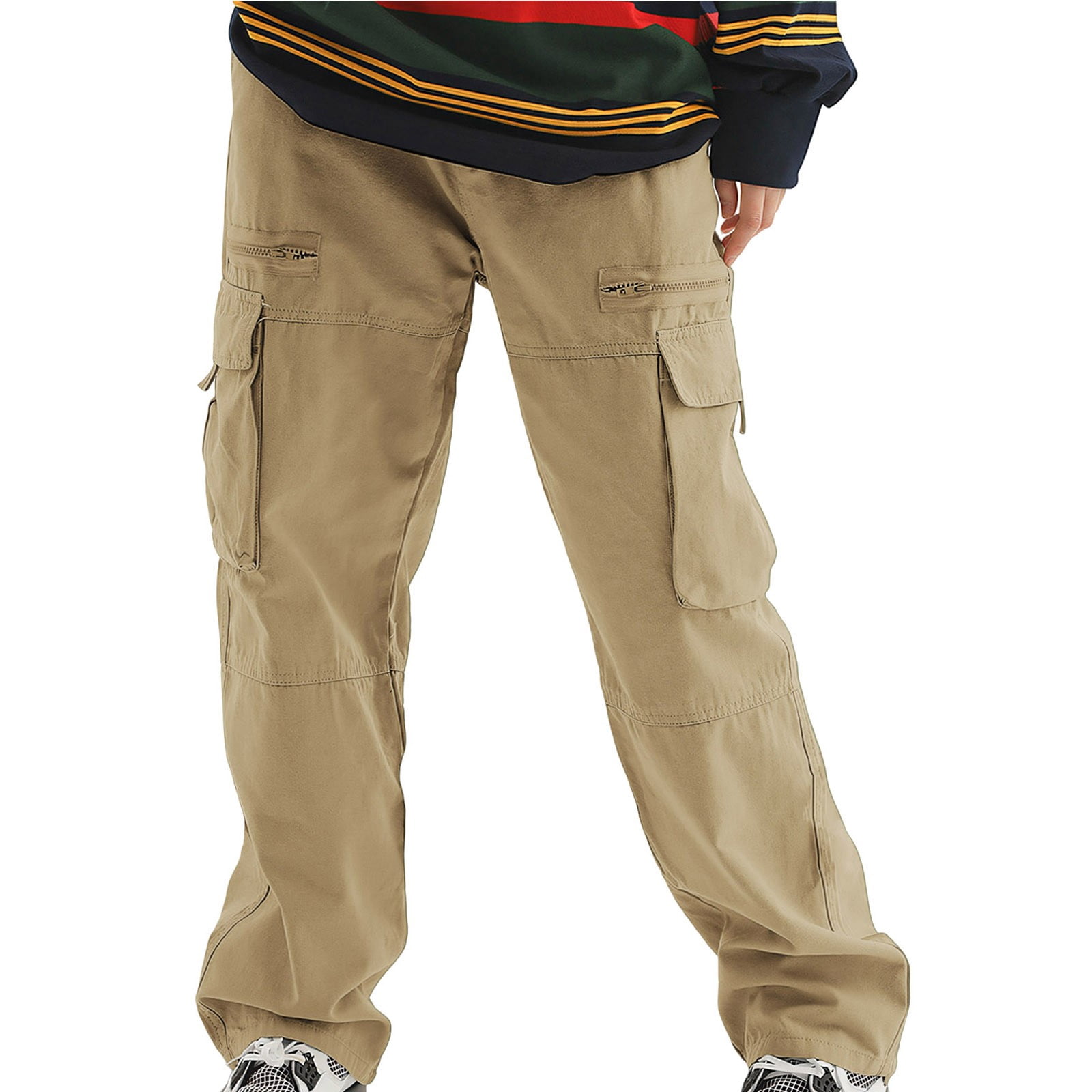Baggy Cargo Pants for Men Mid Weight Wide Leg Streetwear Hip Hop ...