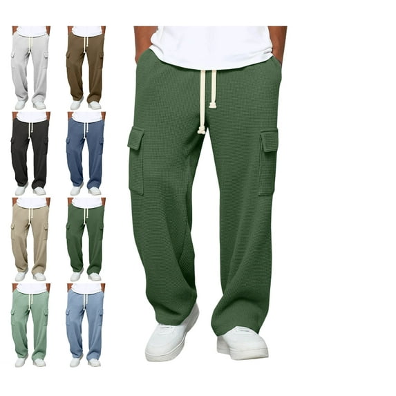 Baggy Cargo Sweatpants for Men Plus Size Drawstring Open Bottom ...