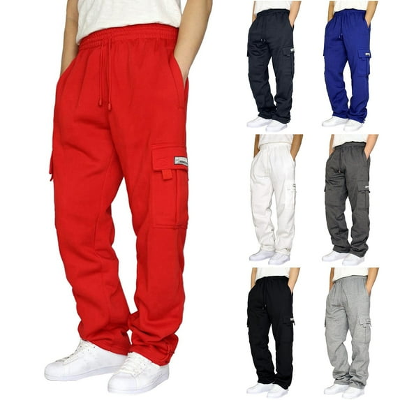 Baggy Cargo Sweatpants for Men Plus Size Drawstring Waist Joggers with ...
