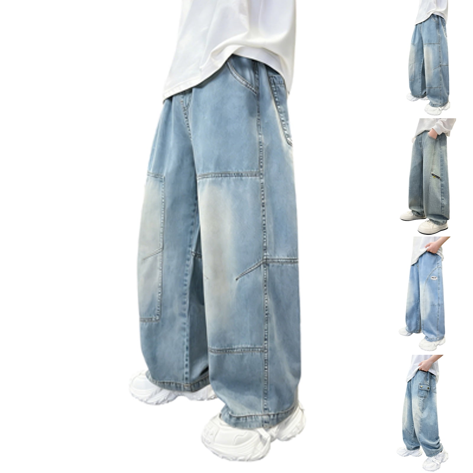 Baggy Jeans Boys Straight Wide Leg Pants Back To School Outfits Kids ...