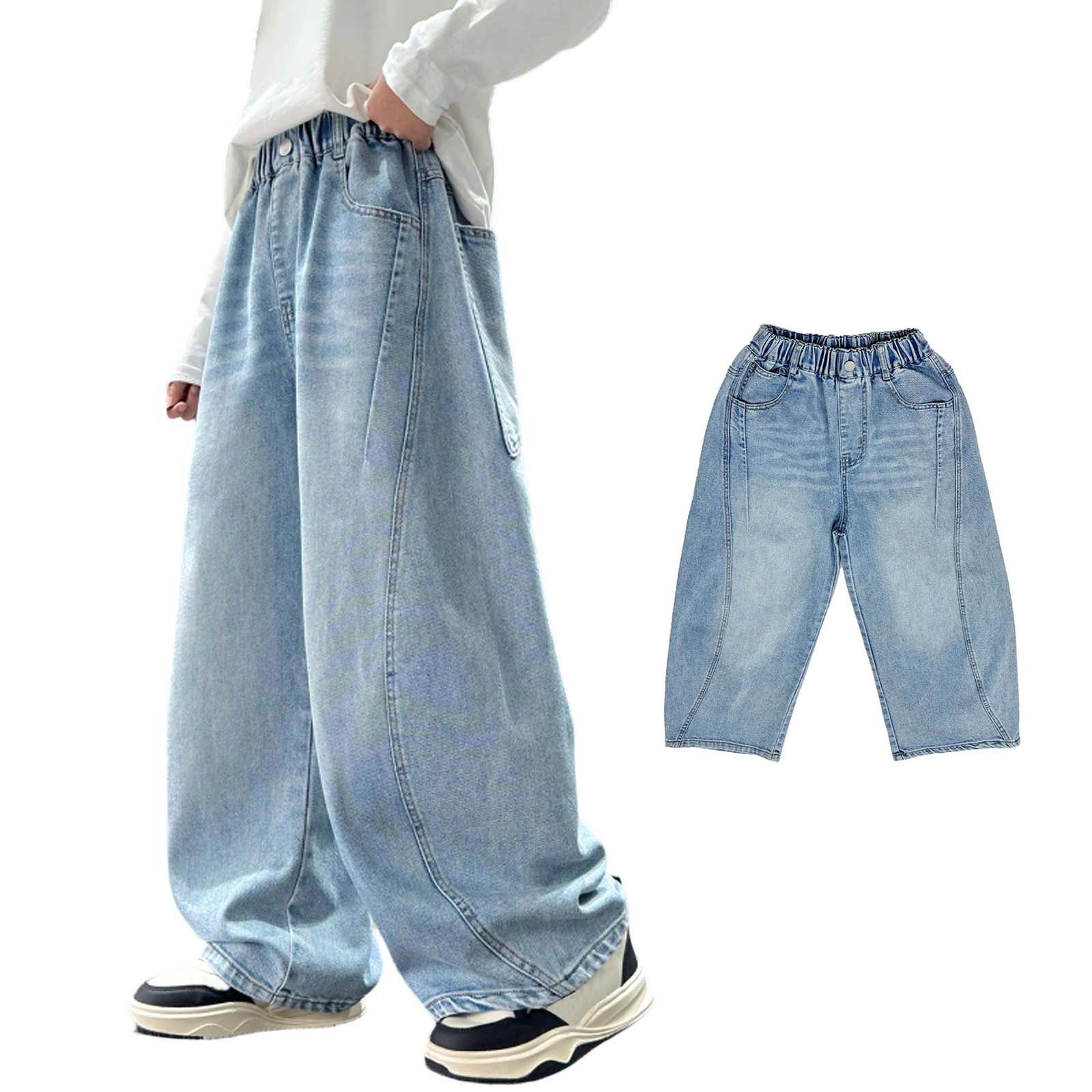 Baggy Jeans for Boys Casual Straight Wide Leg Pants Back To School ...
