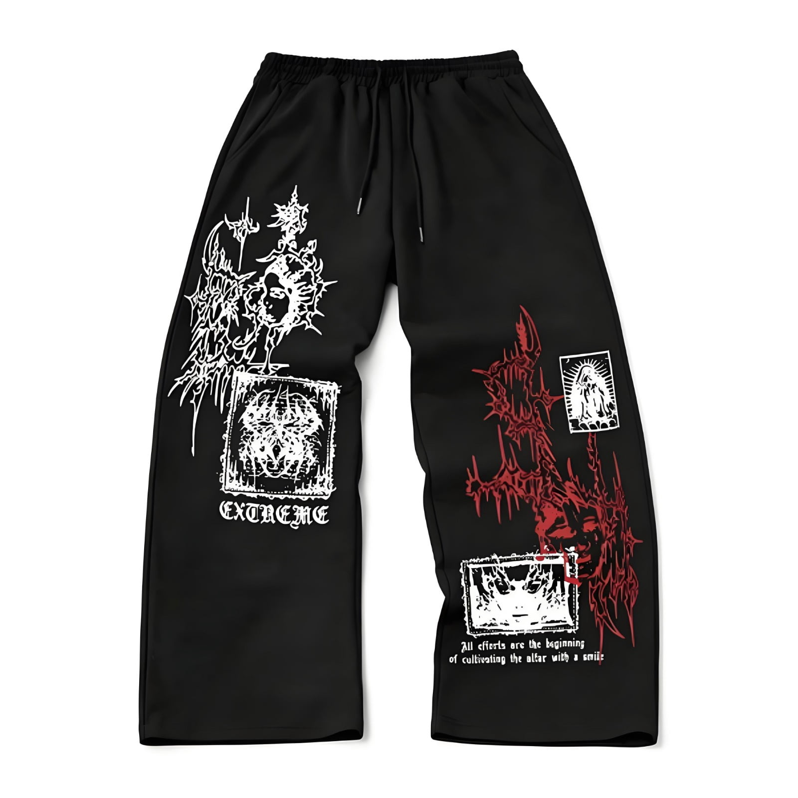 Baggy Pants Y2k Goth Sweatpants Skeleton Print Soft Breathable ...