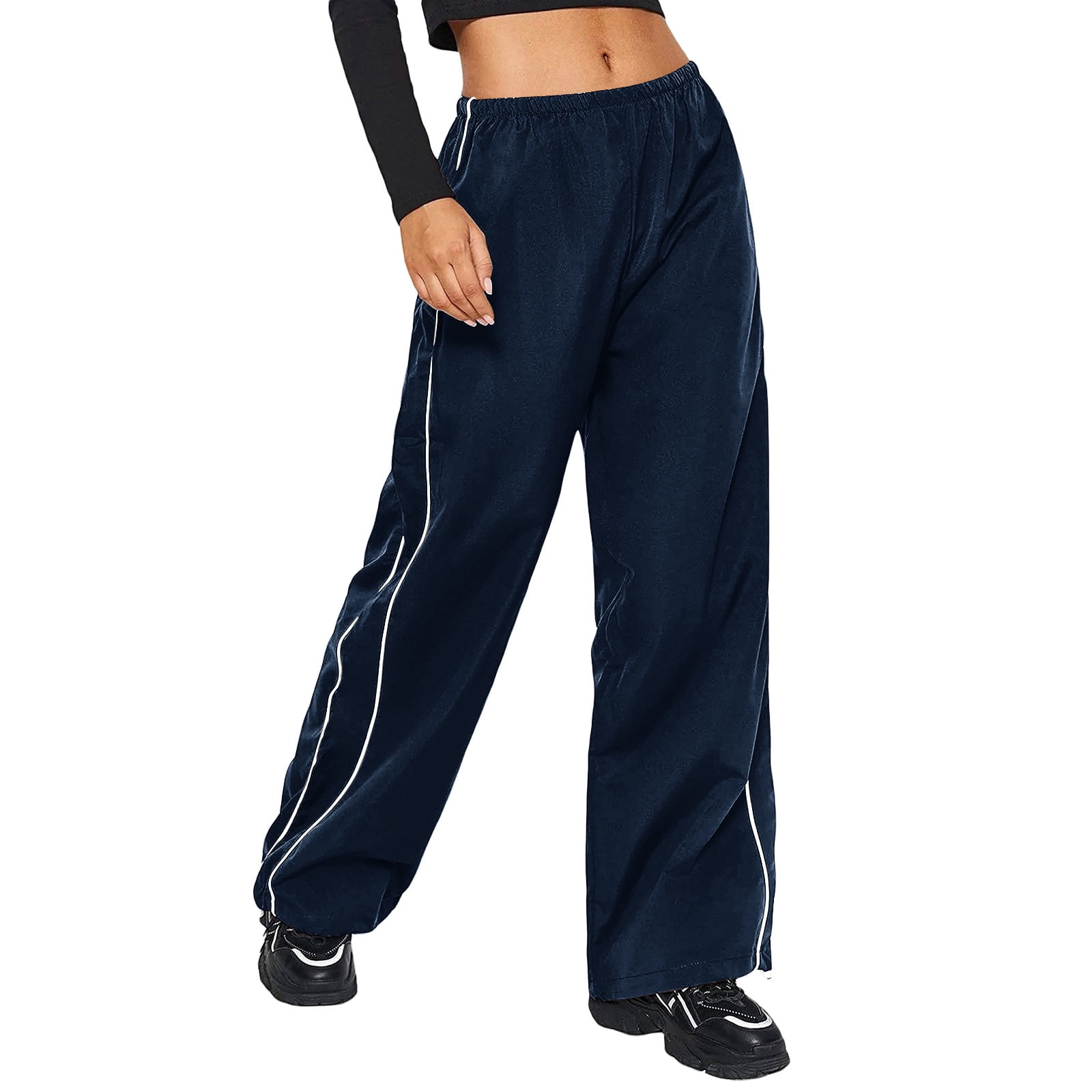 Baggy Pants for Women Parachutes Pants Elastic Waist Jogger Sweatpants ...