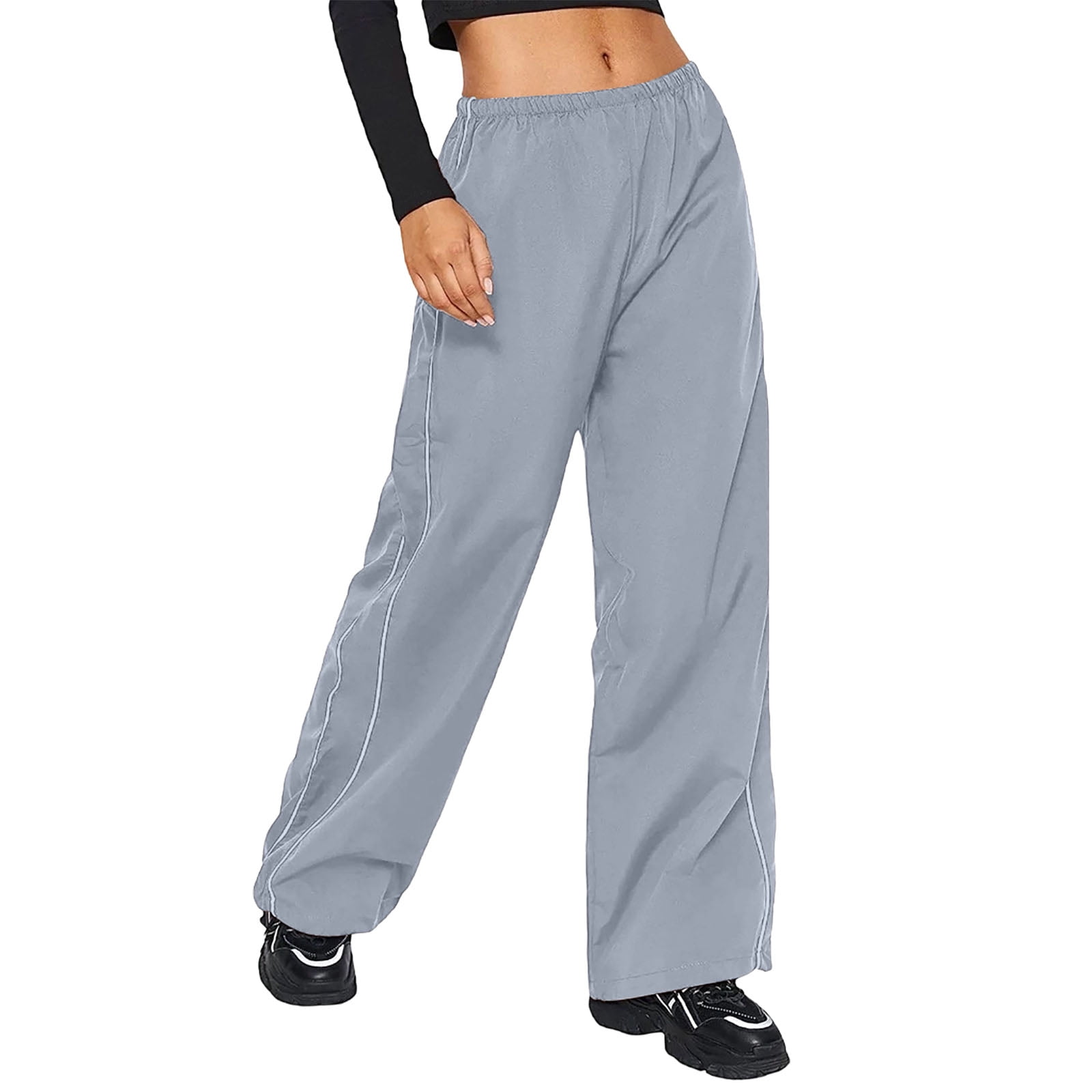 Baggy Pants for Women Parachutes Pants Elastic Waist Jogger Sweatpants ...