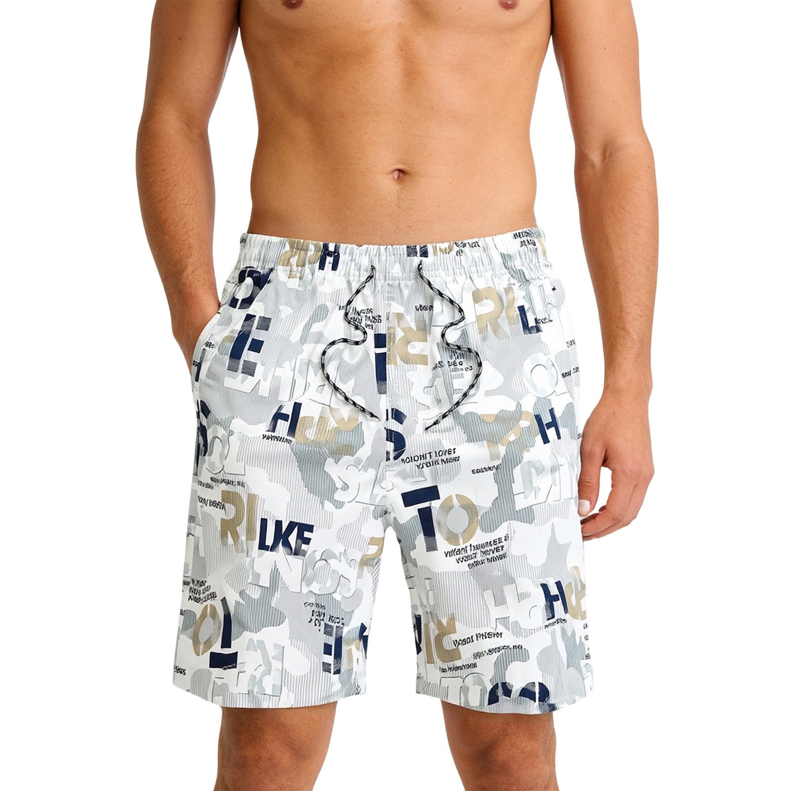 Baggy Shorts Men Men's Casual Summer Shorts Loose Fit Digital Print ...