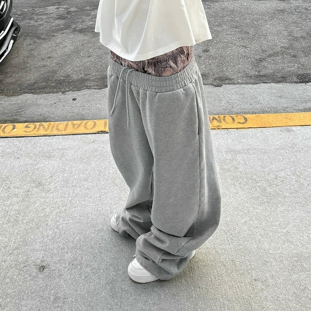 Baggy Sweatpant Casual High Double Waist Printed Boxer Sweatpants (S ...