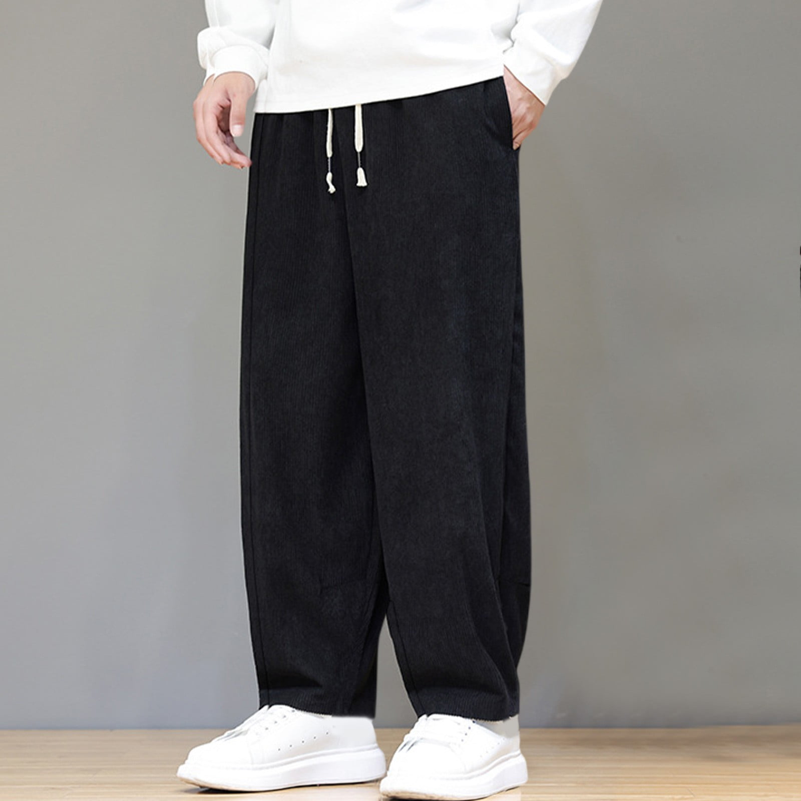 Baggy Sweatpants Men Streetwear Pro Club Sweats Sweat Pants Jeans Black ...