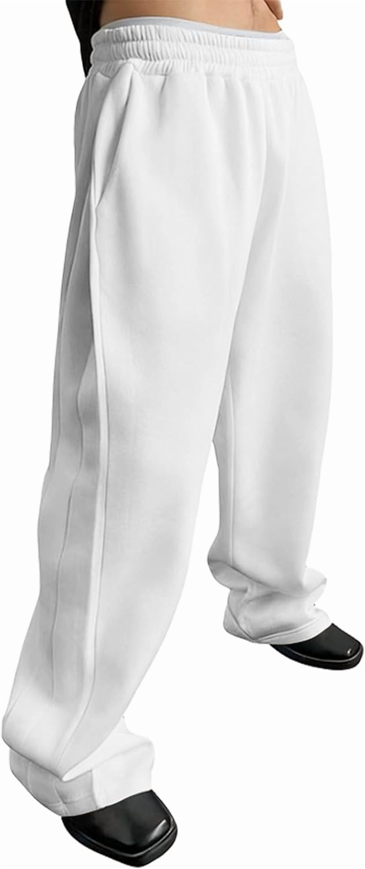 Baggy Sweatpants Men Wide Leg Sweats Pants Loose Cotton Joggers with ...