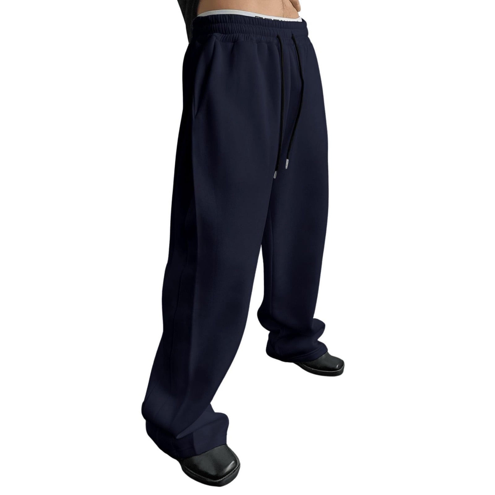 Baggy Sweatpants Men Wide Leg Sweats Pants Loose Cotton Open Bottom ...