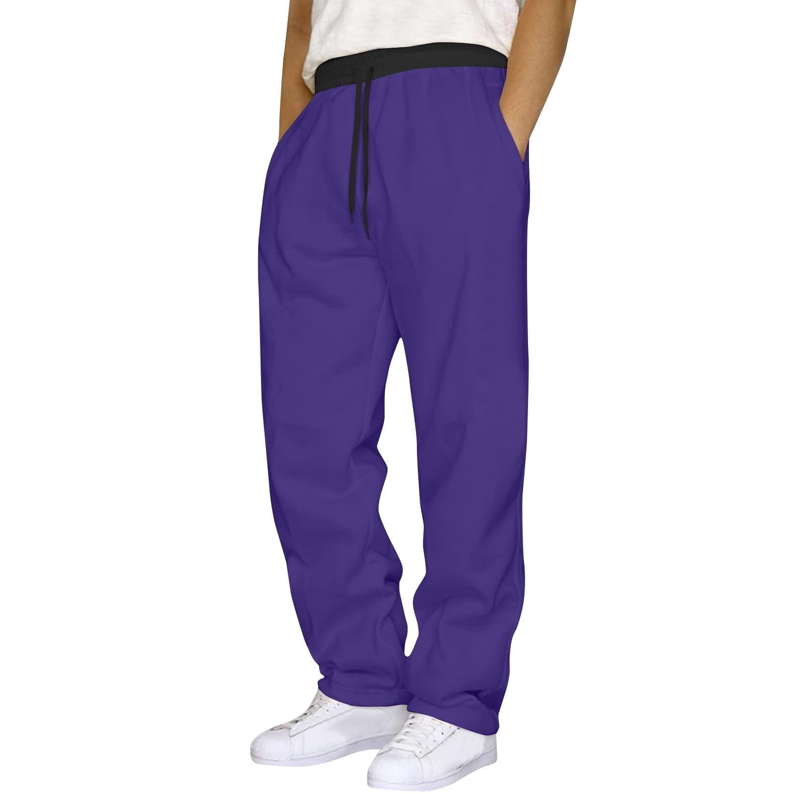 Baggy Sweatpants Men Wide Leg Sweats Pants Loose Cotton Open Bottom ...