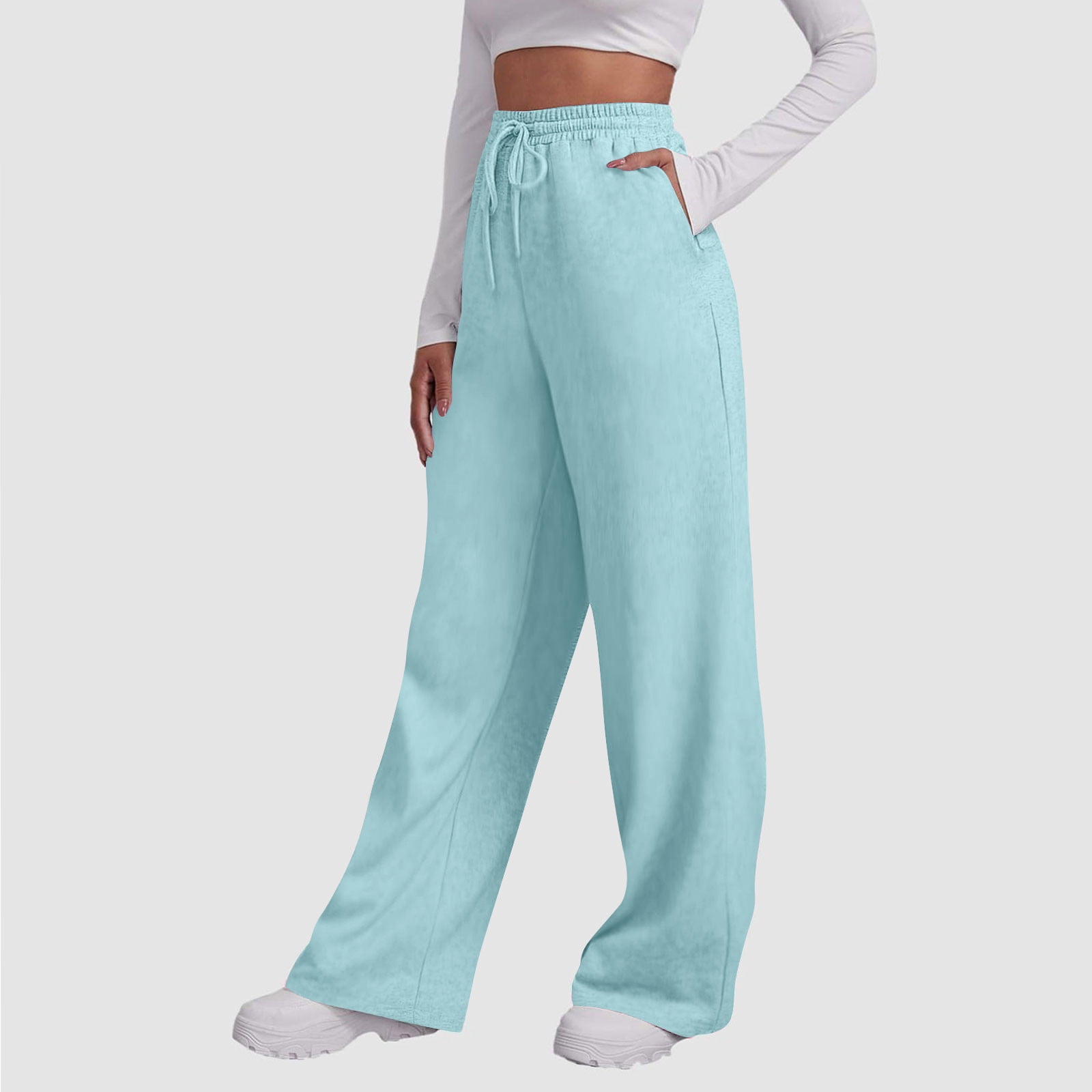 Baggy Sweatpants Plus Size Women Solid Color Casual Loose Sport ...