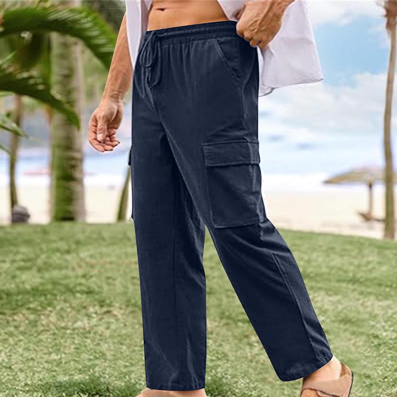 Baggy Sweatpants Sweat Pants Open Bottoms Men Mens Linen Cargo Pants ...