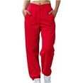 Baggy Sweatpants for Women Crossover Elastic Waist Fleece Joggers with ...