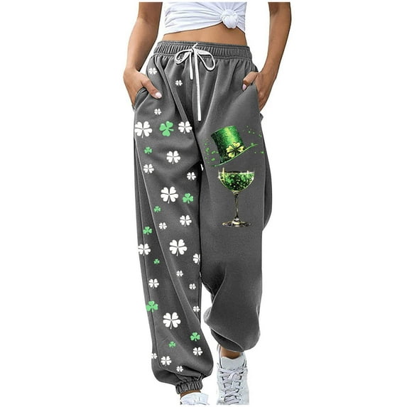 Baggy Sweatpants for Women Elastic Waist Joggers Pants St. Patricks Day ...