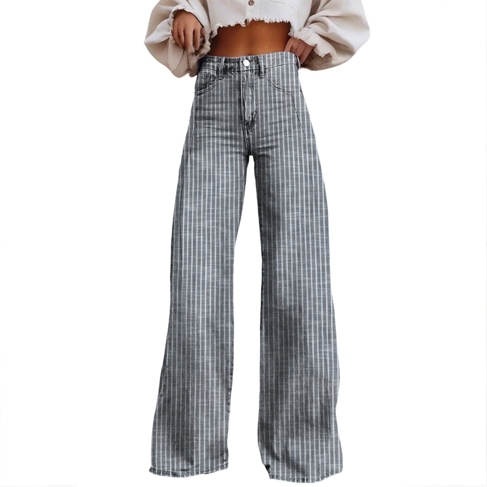 Baggy Wide Leg Jeans for Women 2025 Summer Plus Size High Waisted Tummy ...