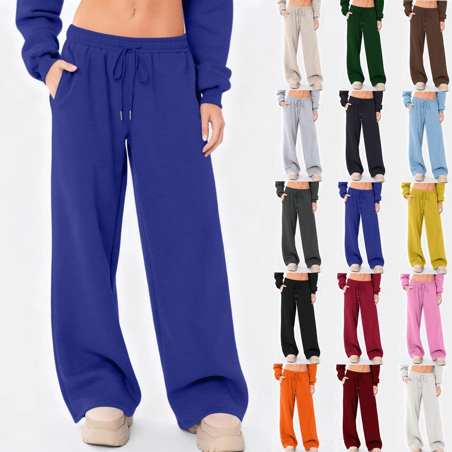 Baggy Wide Leg Sweatpants for Women – Casual Lounge Pajama Style Pants ...