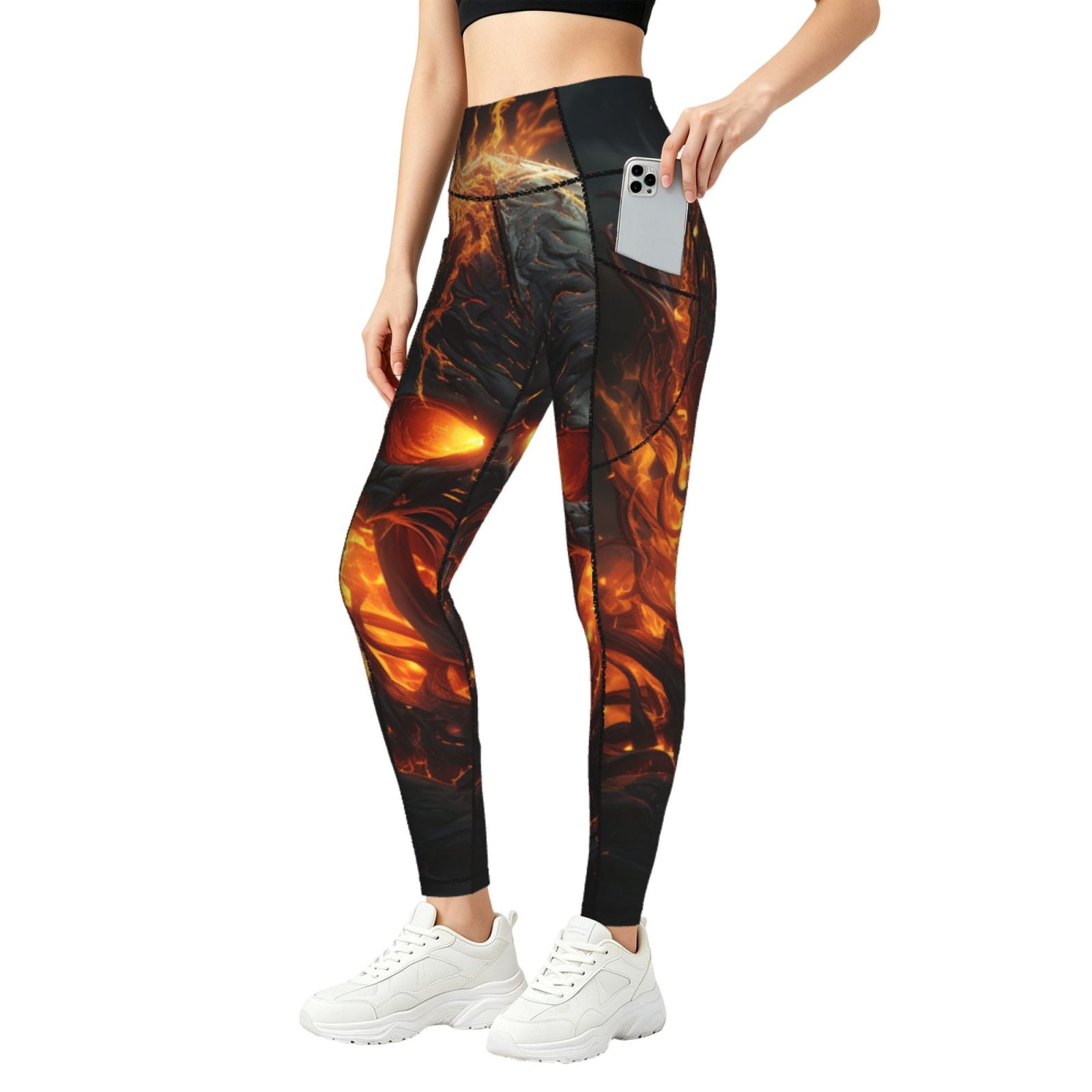 Baggy Yoga Pants Workout Athletic Gym Leggings Tummy Control Tights ...